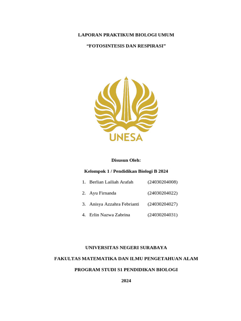 Template Laporan Praktikum 5 Biologi Umum (Pba, Pbb, Be 2024) | PDF
