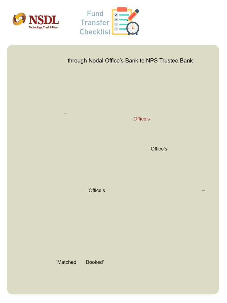 NPS Fund Transfer Checklist | PDF | Cheque | Banks