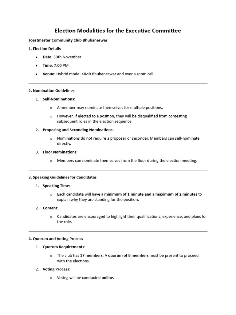 Club Election Guidelines and Details | PDF | Two Round System | Elections