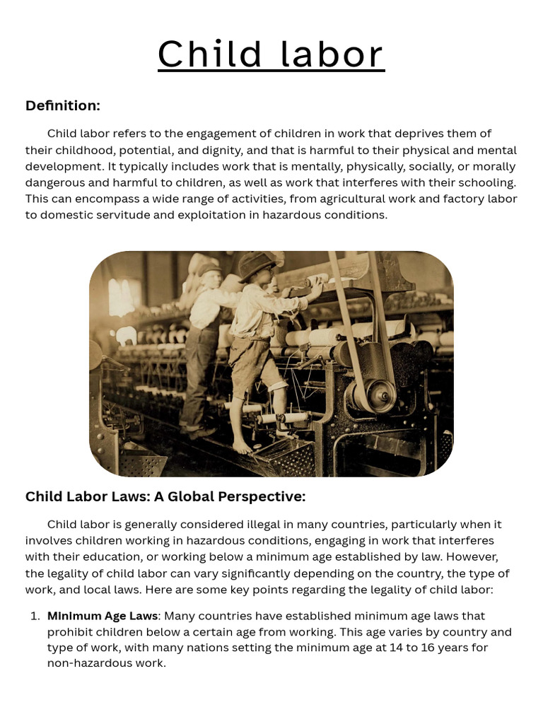 Class 12 English Project Child Labor | PDF | Child Labour | Poverty