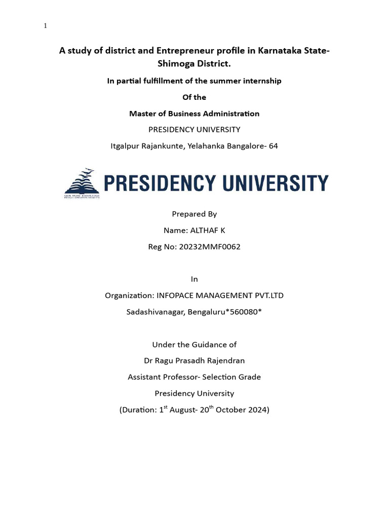 Final Report Infopace Internship New | PDF | Sustainability | Biogas