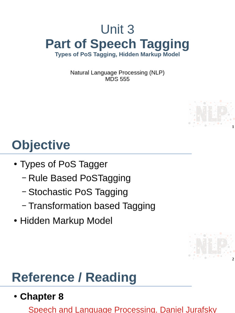unit-3 | PDF | Part Of Speech | Markov Chain
