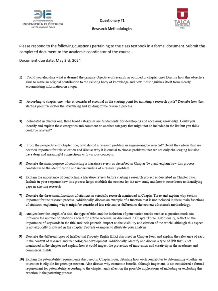 Questionary_01 | PDF | Citation | Methodology