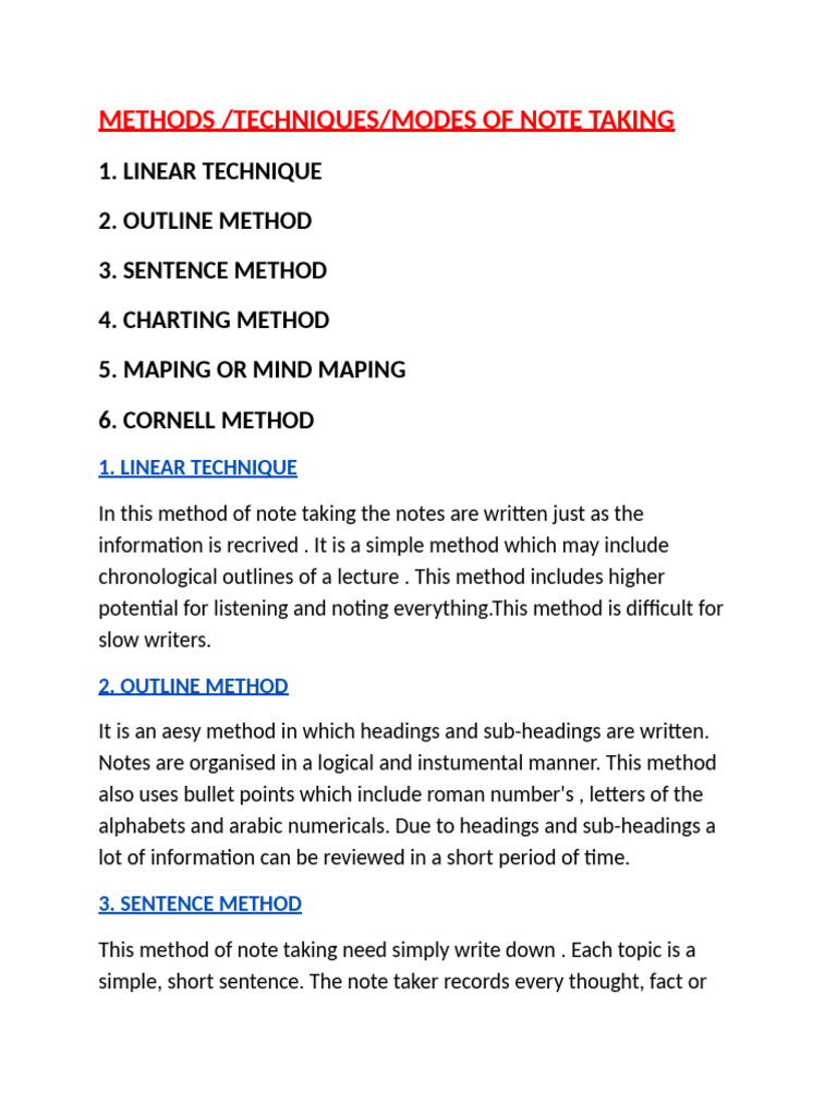 Note Taking Soft Skills | PDF