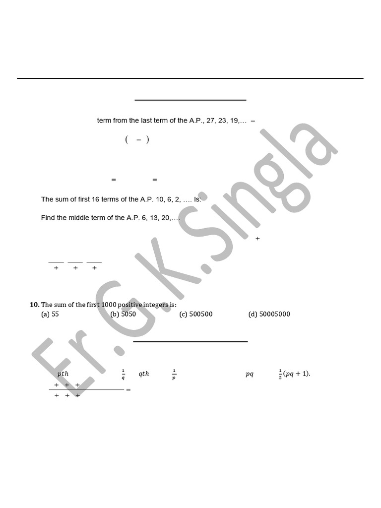 Class 10 A.P. Test Questions Set B | PDF | Mathematics