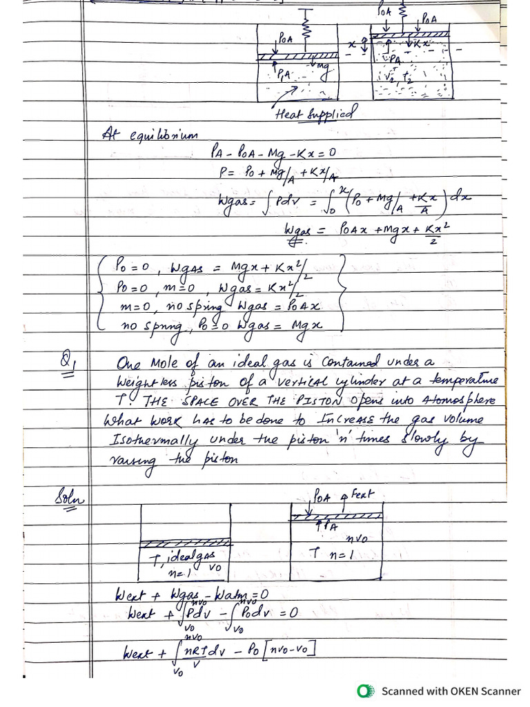 Thermodynamics Part 3 - Spring - Piston Systems 2 | PDF