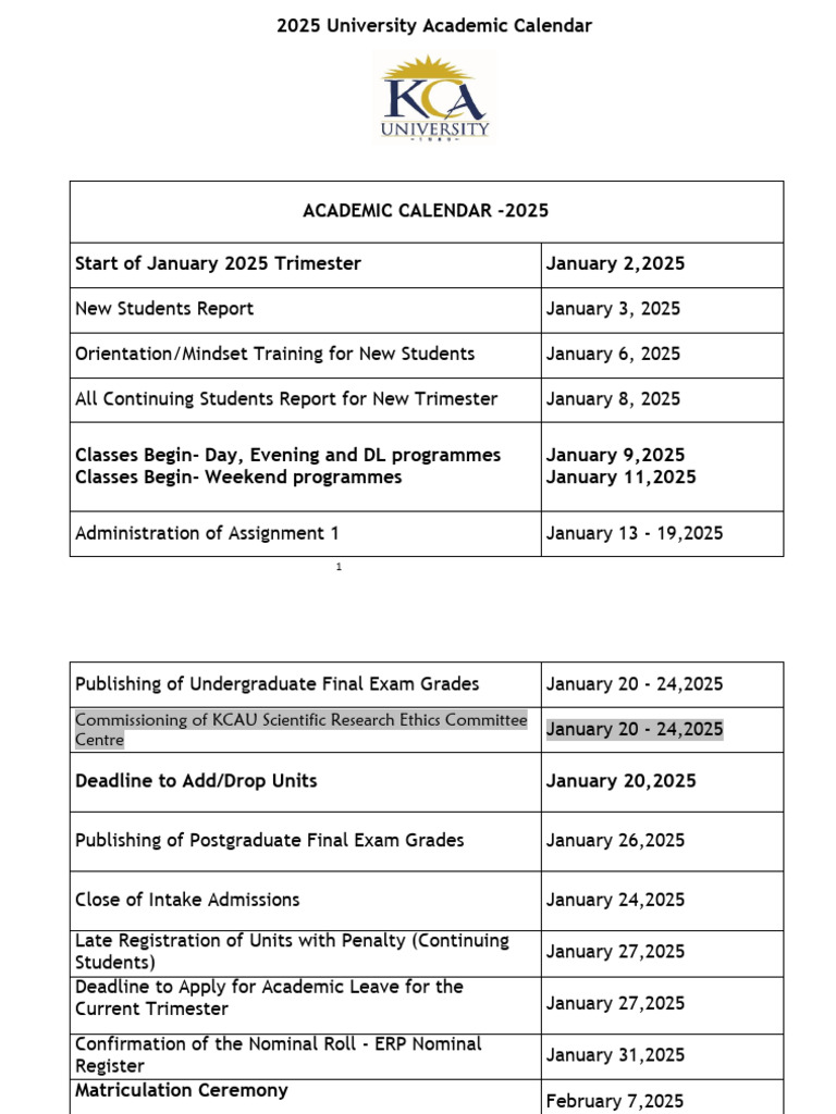 2025 Academic Calendar | PDF | Academic Term | Postgraduate Education