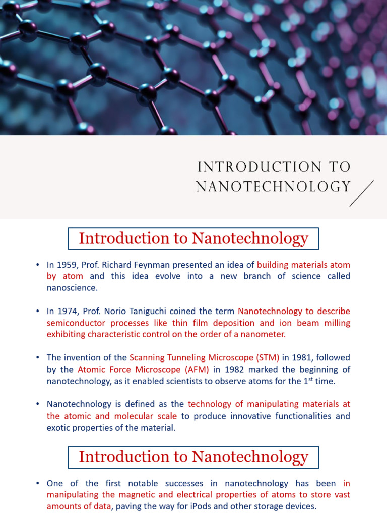 Introduction To Nanotechnology | PDF | Carbon Nanotube | Nanotechnology