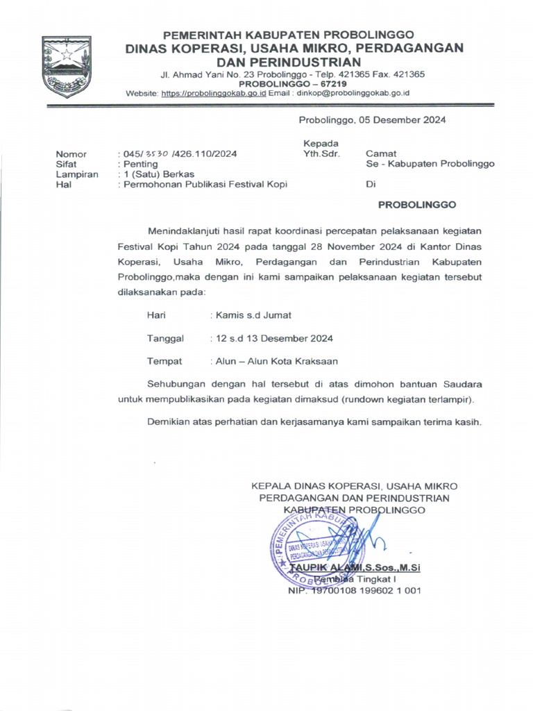 Surat Ke Camat | PDF