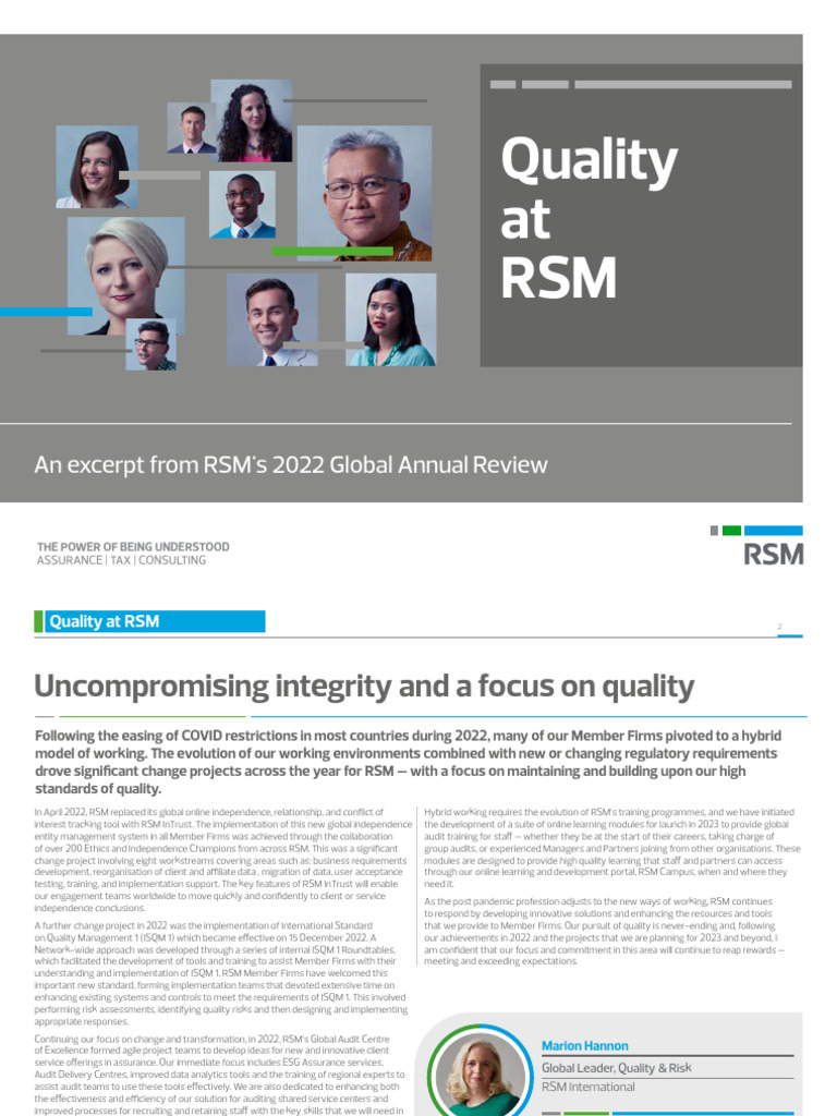 Quality at RSM - 2023 | PDF | Audit | Regulatory Compliance