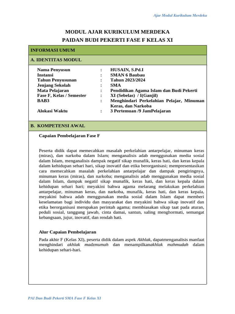 Modul Ajar BAB 3 | PDF