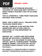 World Teachers Day Emcee Script | PDF | Career & Growth