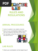 Basic Computer Lab Rules and Guidelines | PDF