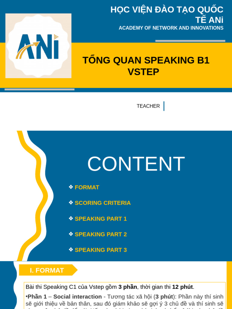 Ani Vstep Speaking | PDF