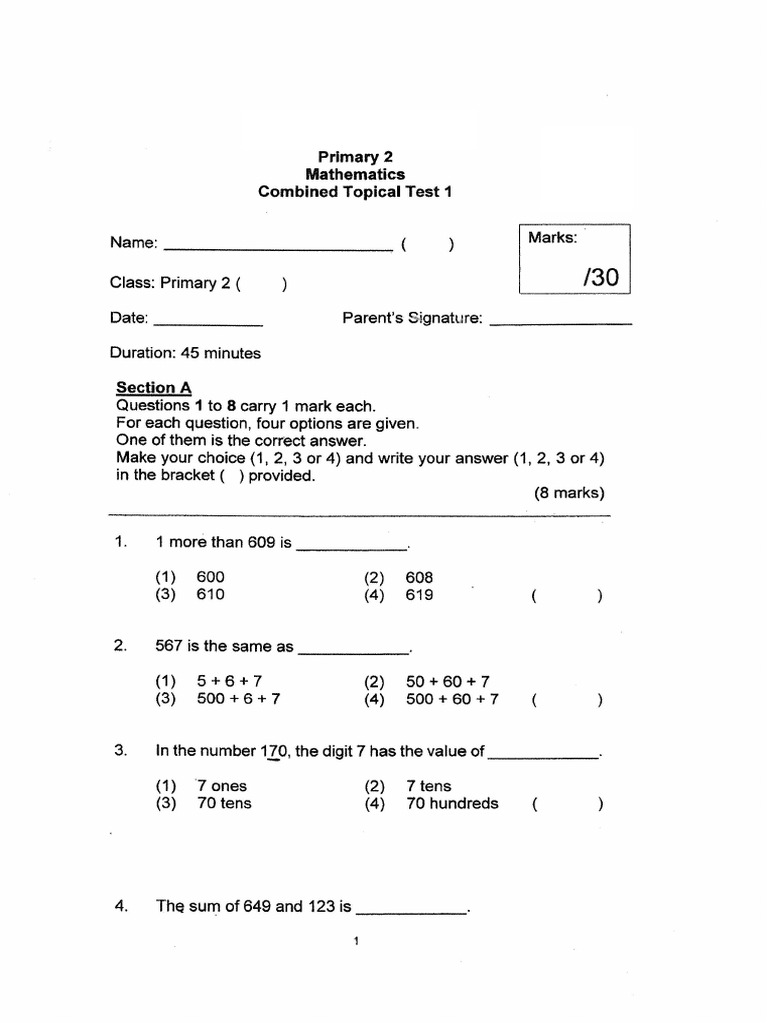2019-P2-Math-Topical Test 1 Nanyang | PDF
