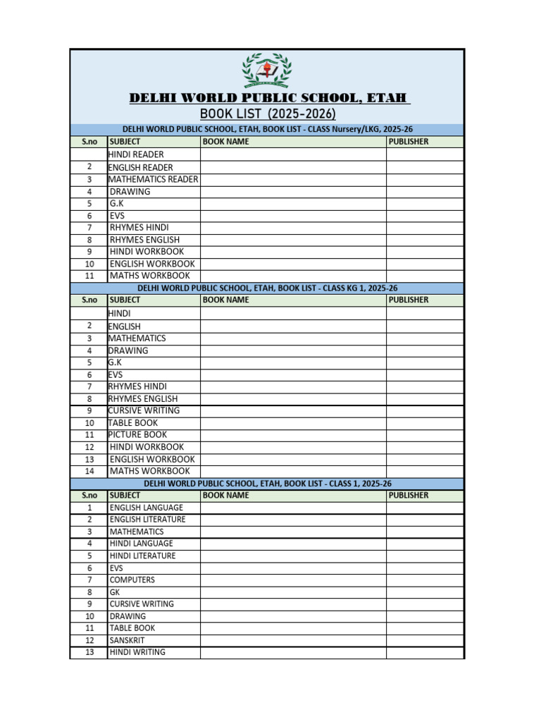 SUBJECT LIST 20025-26 | PDF | Science