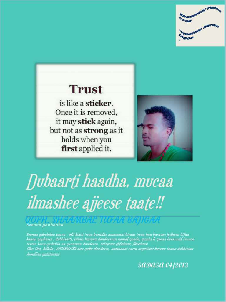 Dubartii Haadha Mucaa Ilma Ishee Ajjeese Taate | PDF