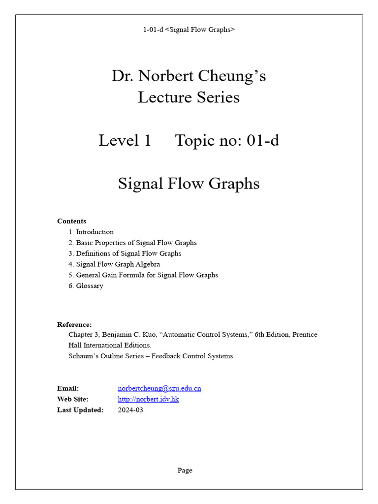 1-01-d Signal Flow Graphs | PDF | Combinatorics | Algorithms