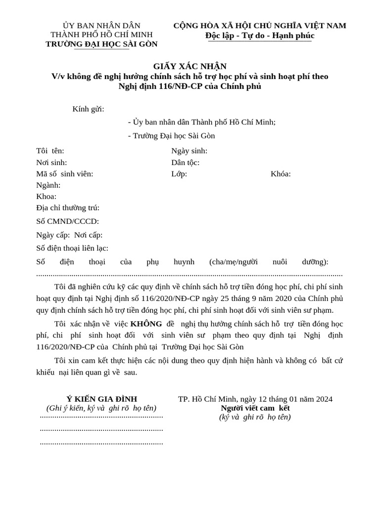 DonKhongDangKy116 - Bieu Mau | PDF