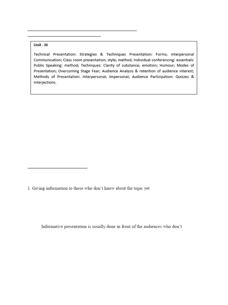 UNIT 3 | PDF | Public Speaking | Communication