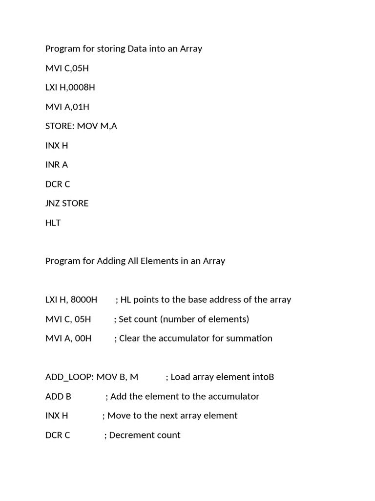 Array Program COA | PDF