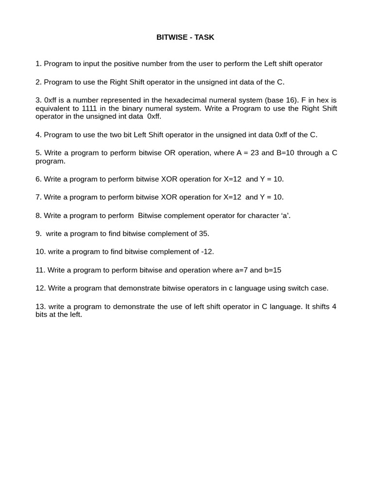 COA Lab BITWISE TASK | PDF