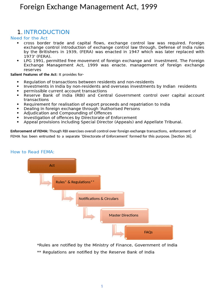 Overview of Foreign Exchange Management Act | PDF | Banks | Private Sector
