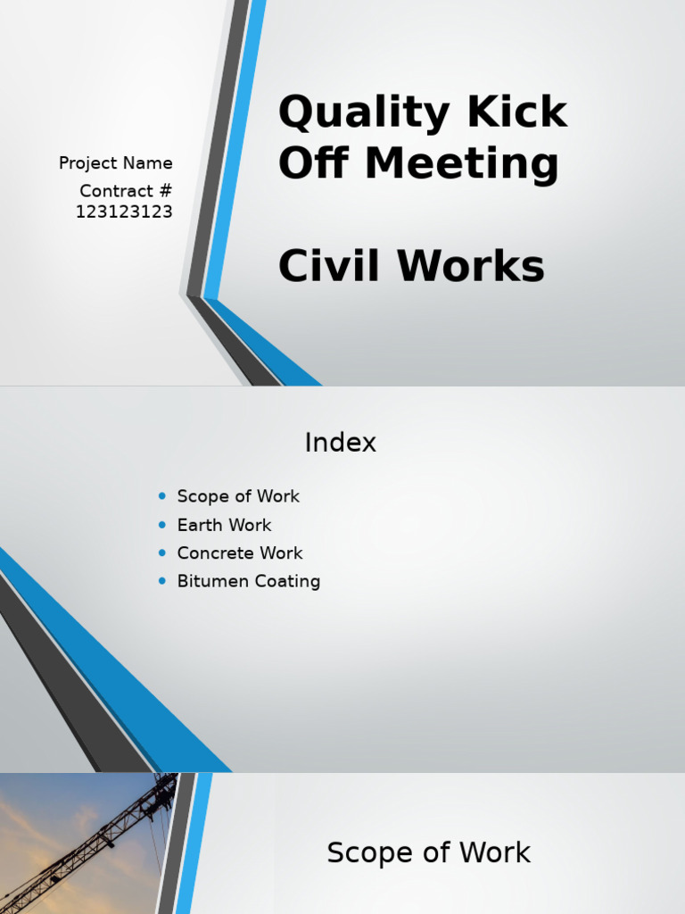 Civil Works Project Kickoff Guide | PDF | Concrete | Structural Engineering