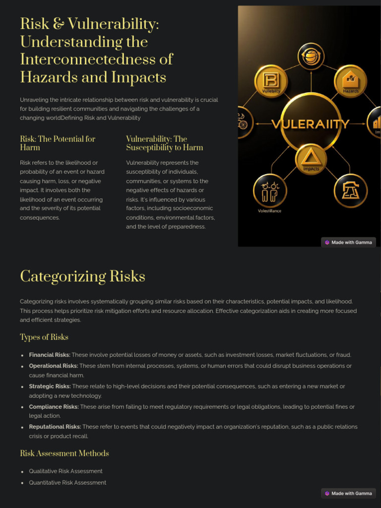 Risk and Vulnerability Understanding The Interconnectedness of Hazards ...