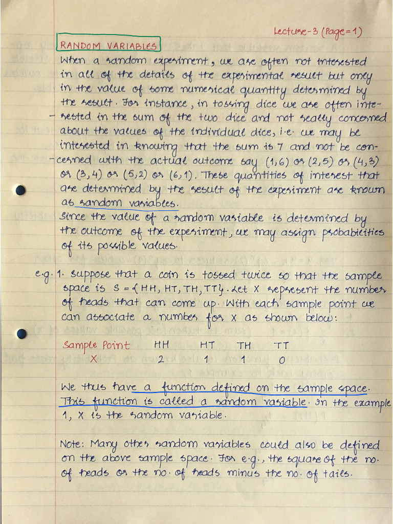 L3-Random Variable - Distribution Function | PDF