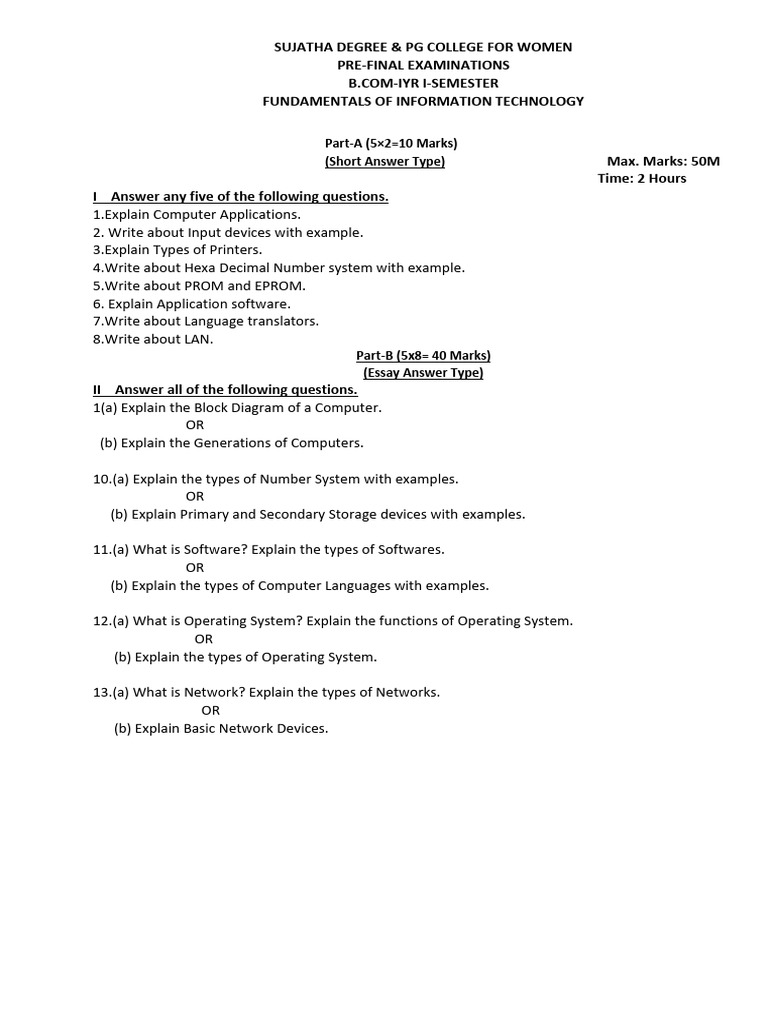 FIT_PRE-FINAL_QP_JAN-2023 | PDF