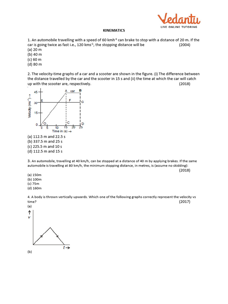 Kinematics Problems and Solutions | PDF | Acceleration | Velocity