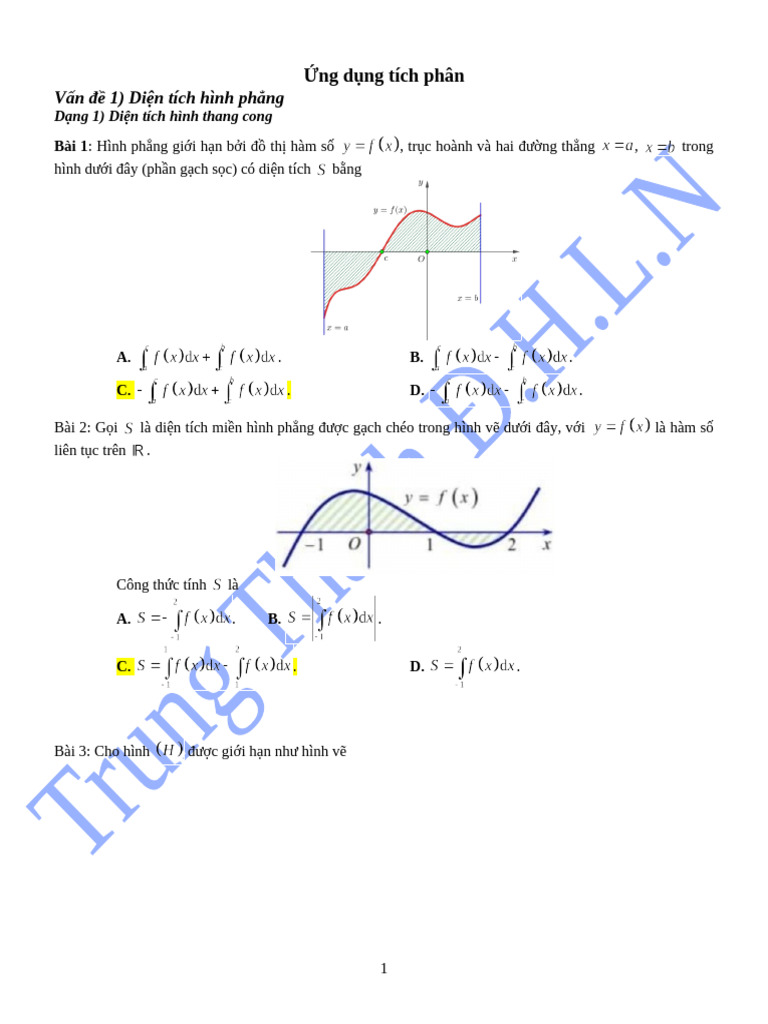 NG D NG Tích Phân T 1 | PDF