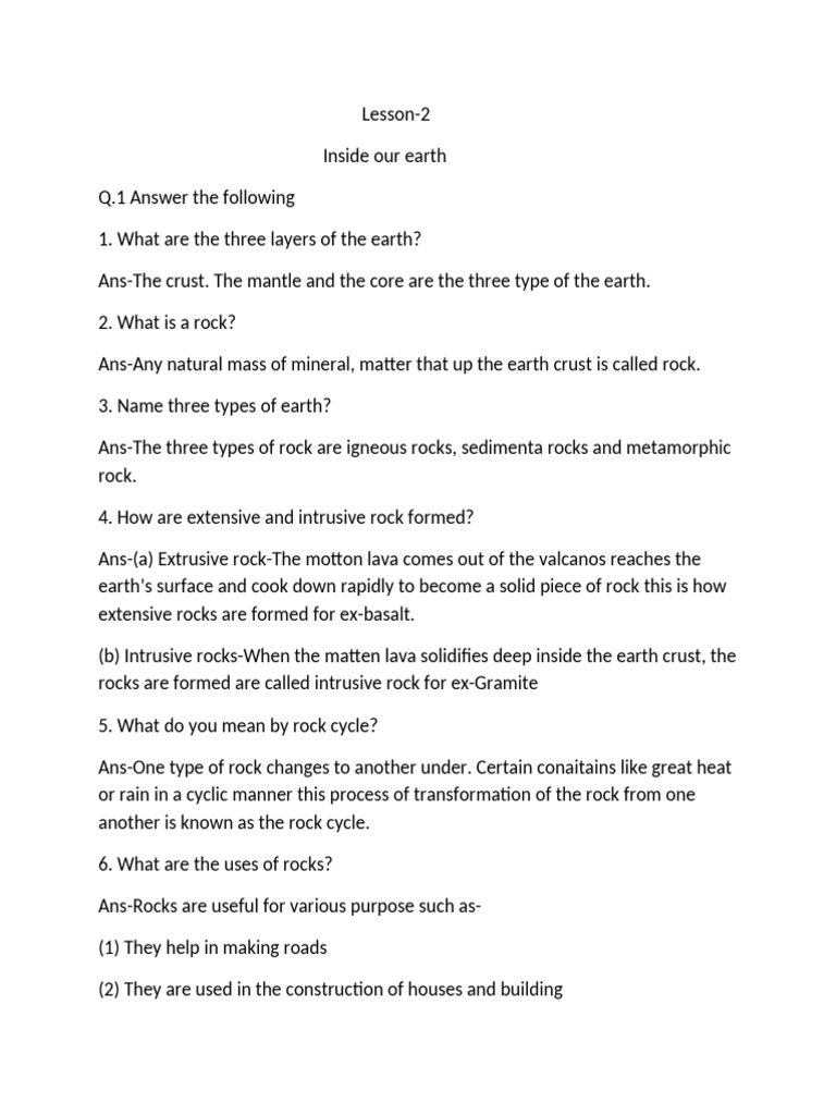 Class 7 Geography Chapter 2 | PDF | Rock (Geology) | Earth Sciences