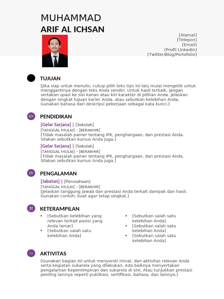 CV Profesional Muhammad Arif Al Ihsan | PDF
