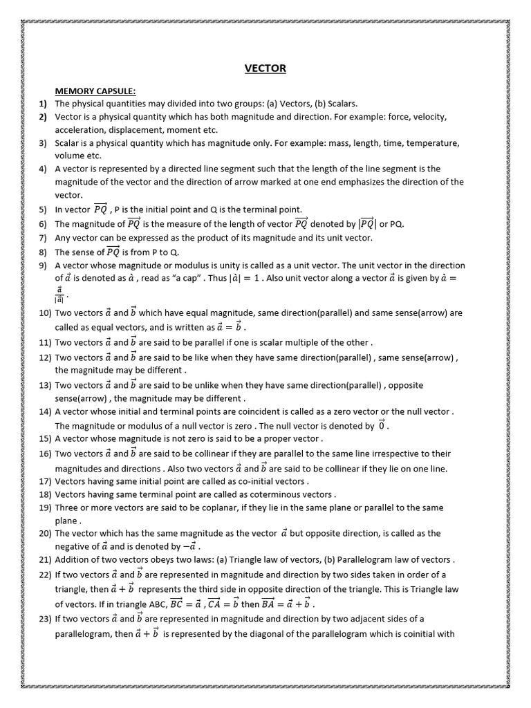 VECTOR MC (1) | PDF | Euclidean Vector | Classical Mechanics