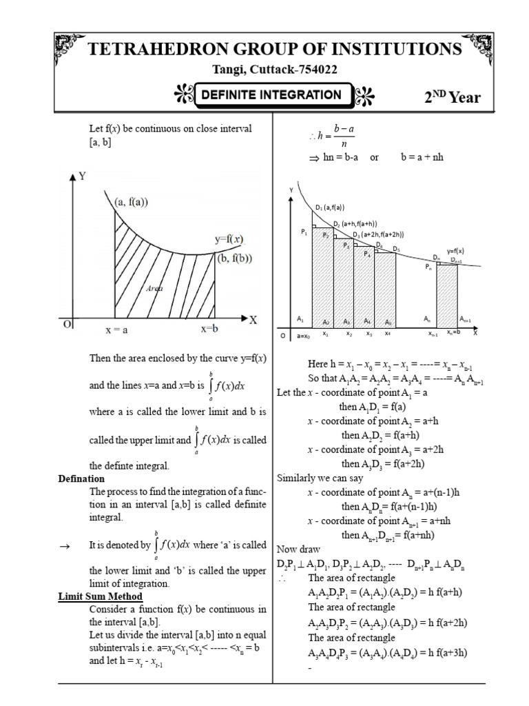 Definite Integration Final (1) | PDF | Integral | Analysis