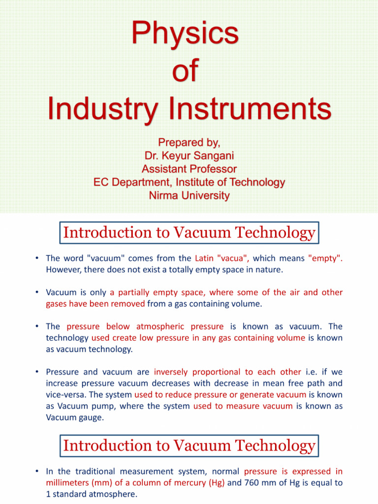Physics of Industry Instruments | PDF