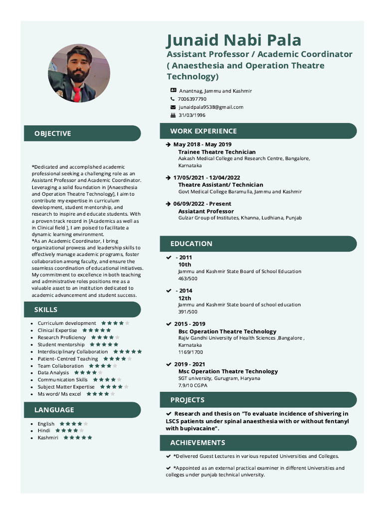 Junaid Nabi Pala CV | PDF