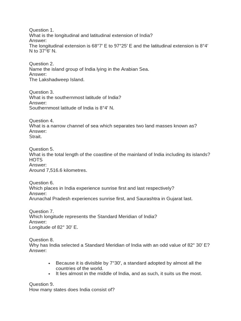 SST Class 9th Paper | PDF | Himalayas | Indian Ocean