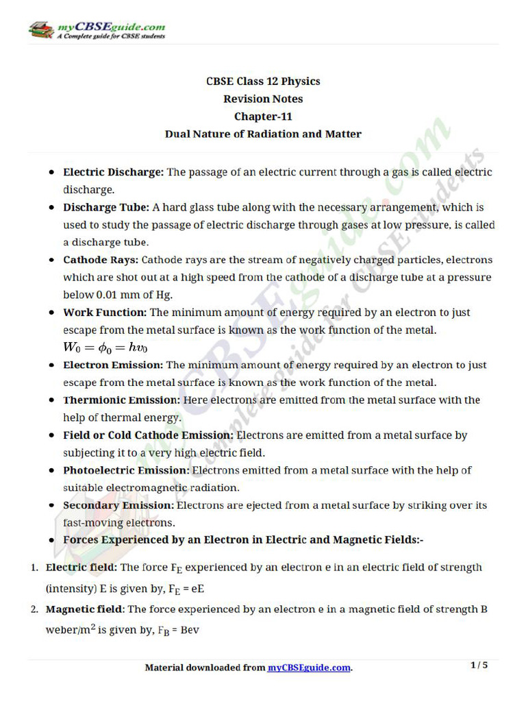 Modern Physics Short Notes | PDF