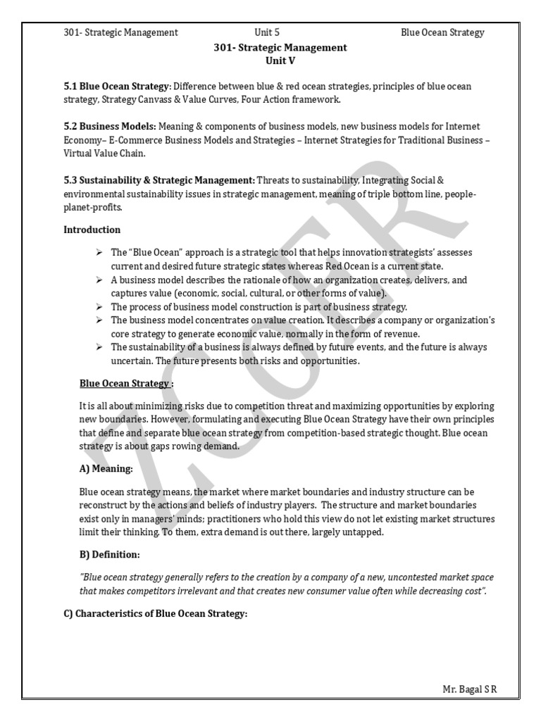 301-Strategic MGMT Unit 5 | PDF | Sustainability | Strategic Management