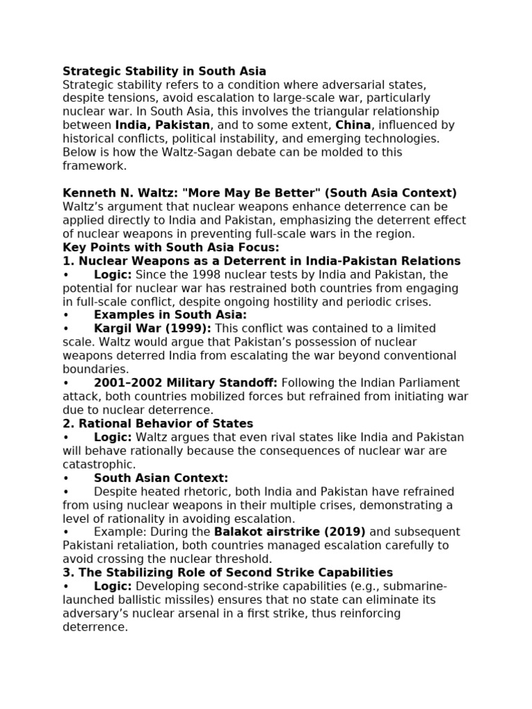 Strategic Stability in South Asia | PDF | Crime & Violence | Deterrence ...