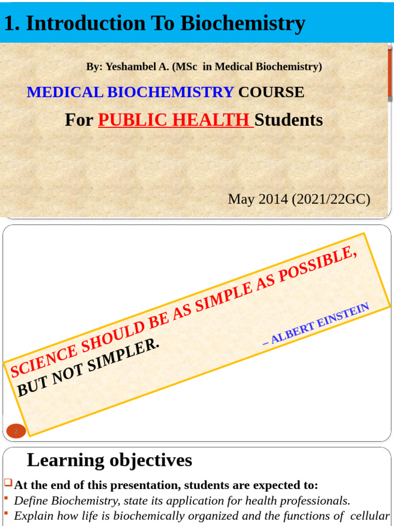 1-2 Introduction To Biochemistry For Public Health | PDF | Endoplasmic ...