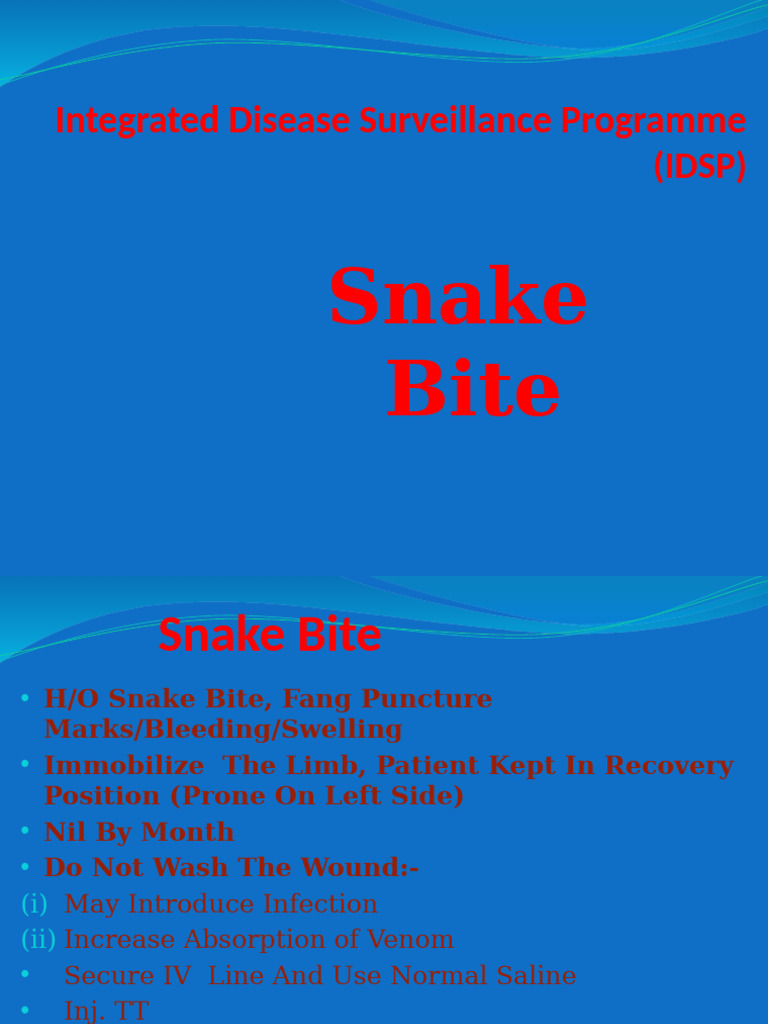 Snake Bite PPT Training (1) | PDF | Clinical Medicine | Medical Specialties