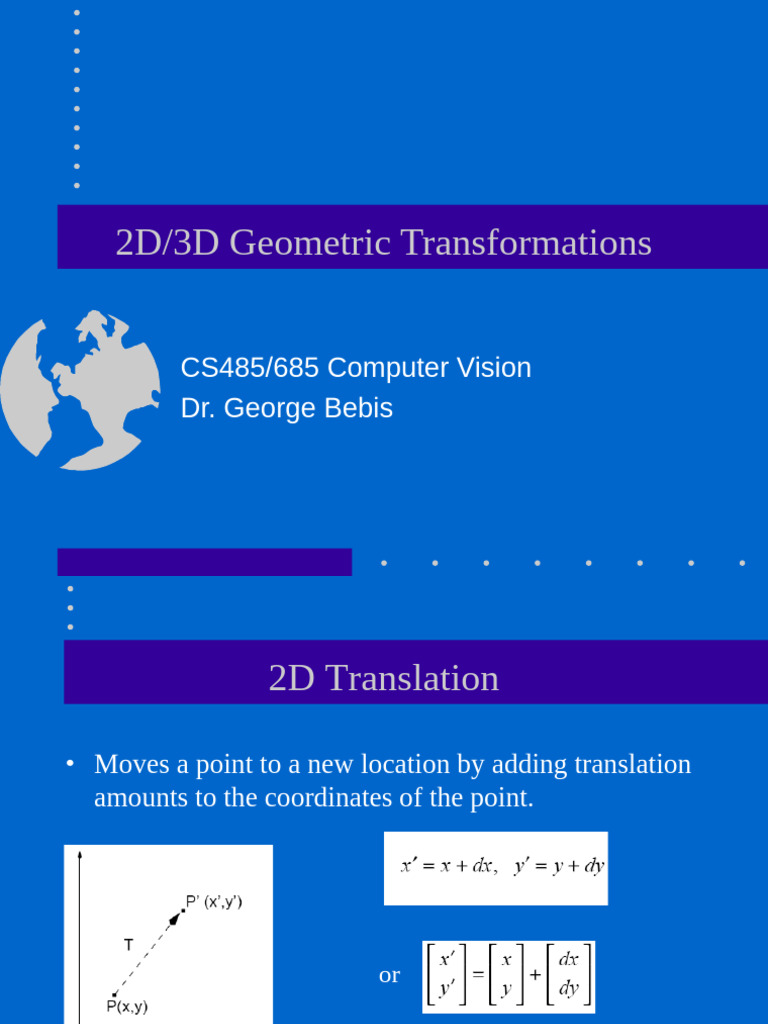 Geometric Transformations | PDF | 2 D Computer Graphics | Functions And ...