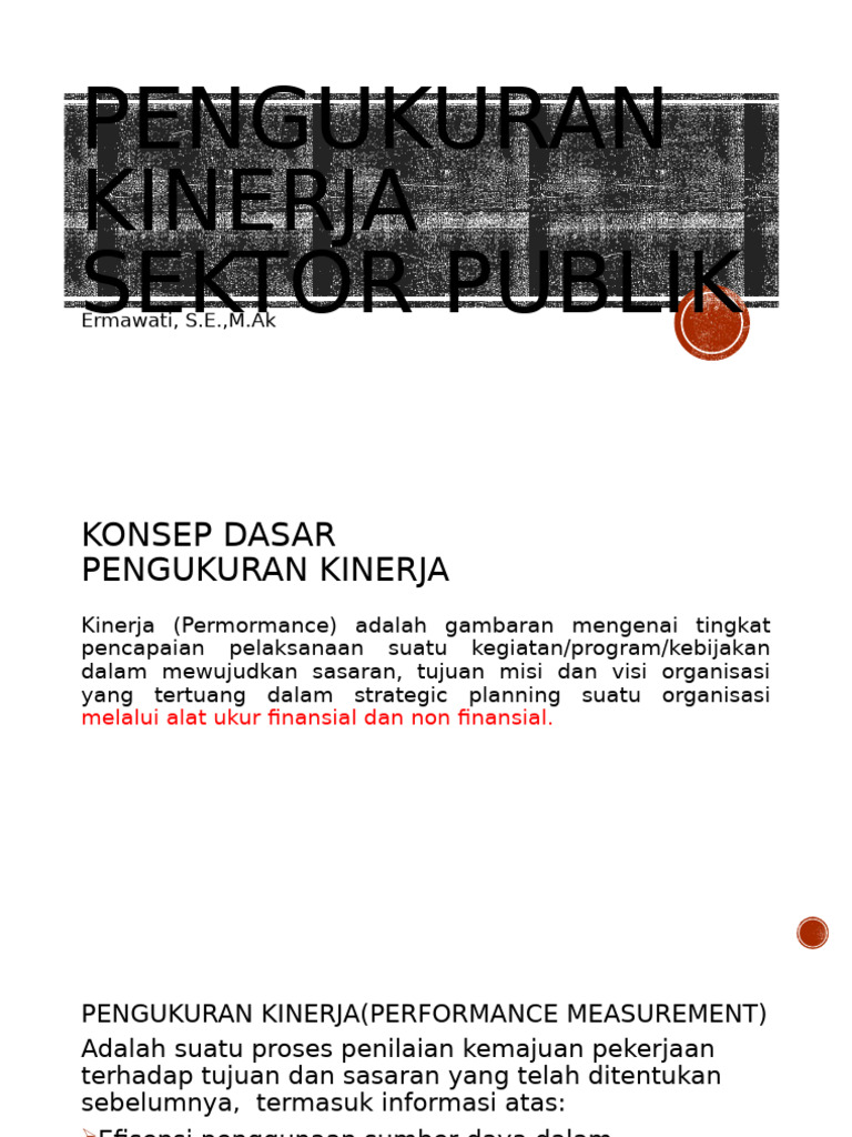 Meeting 15 Pengukuran Kinerja Sektor Publik | PDF