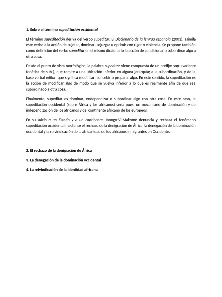 Definición de Supeditación Occidental | PDF