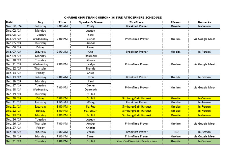 Devotional-Speaker-Schedule | PDF