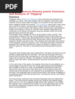 Analysis of Heaney's "Digging" Poem | PDF | Poetry
